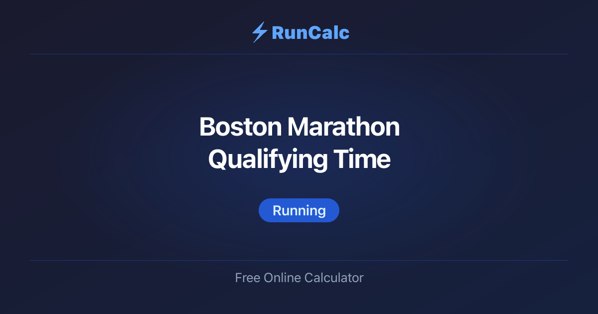 Boston Qualifying Time Calculator – BQ by Age | RunCalc