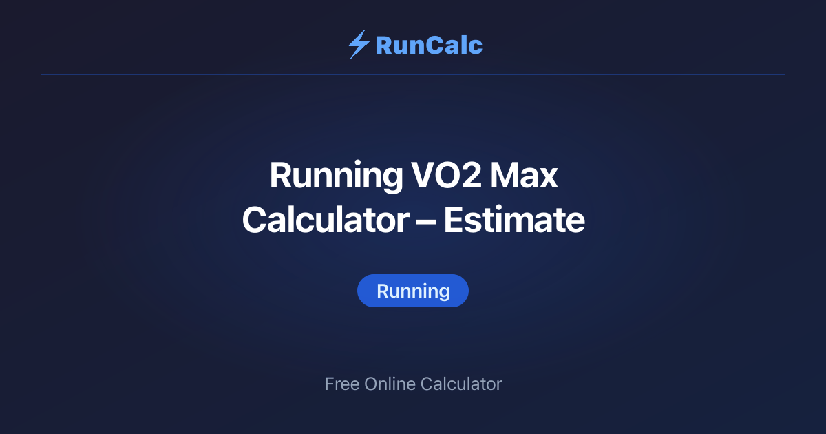 Running VO2 Max Calculator – Estimate Aerobic Capacity from Race Time ...