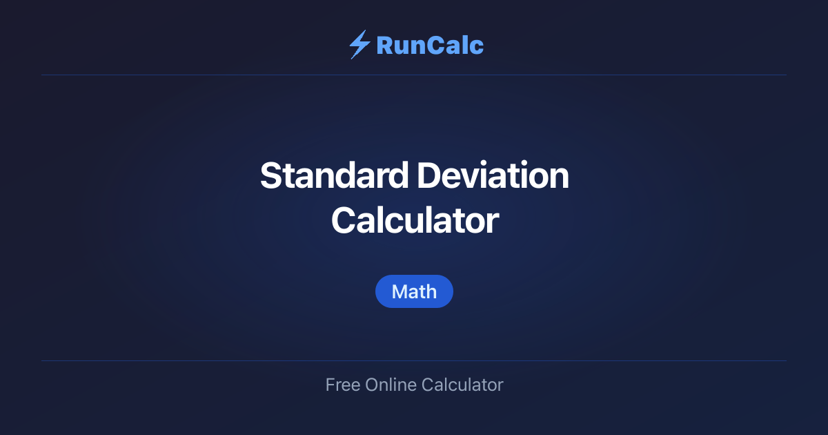Standard Deviation Calculator | RunCalc
