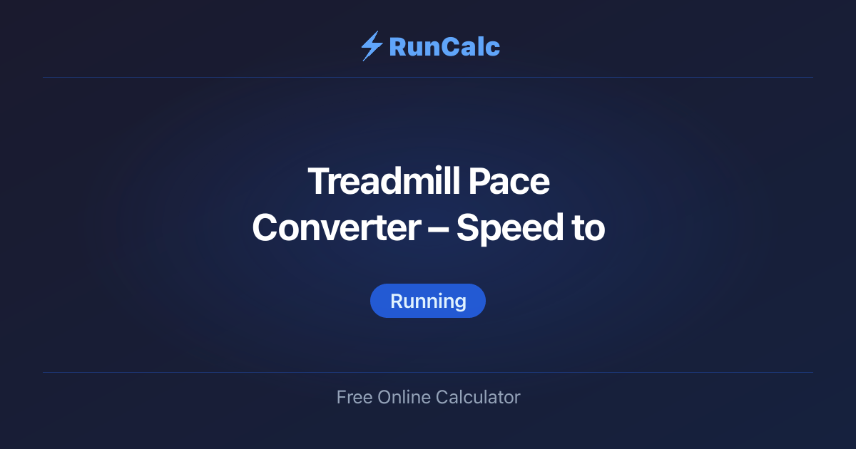 Treadmill Pace Converter – Speed to Pace with Incline Adjustment | RunCalc