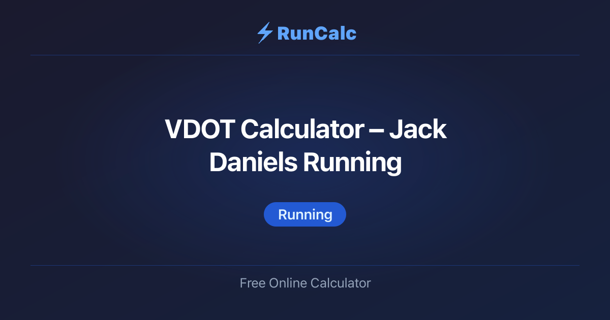 VDOT Calculator - Score & Training Paces | RunCalc